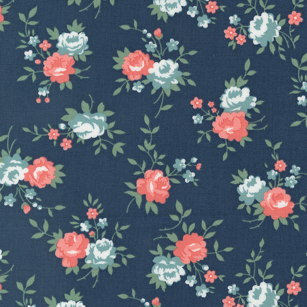 Moda - Rosemary Cottage - Gather - Navy Fabric – Pearls and Clovers ...