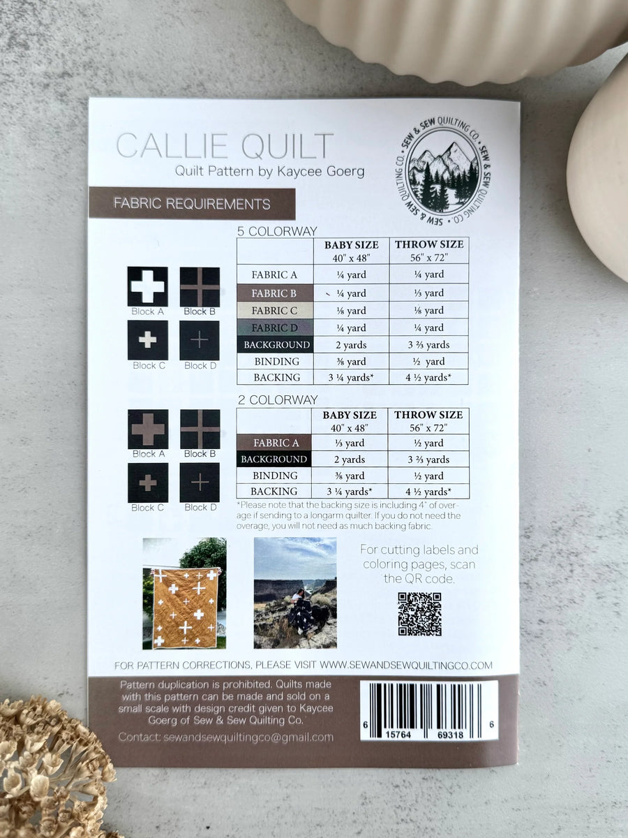 Sew & Sew Quilting Co. - Callie Quilt - Paper Pattern – Pearls and ...