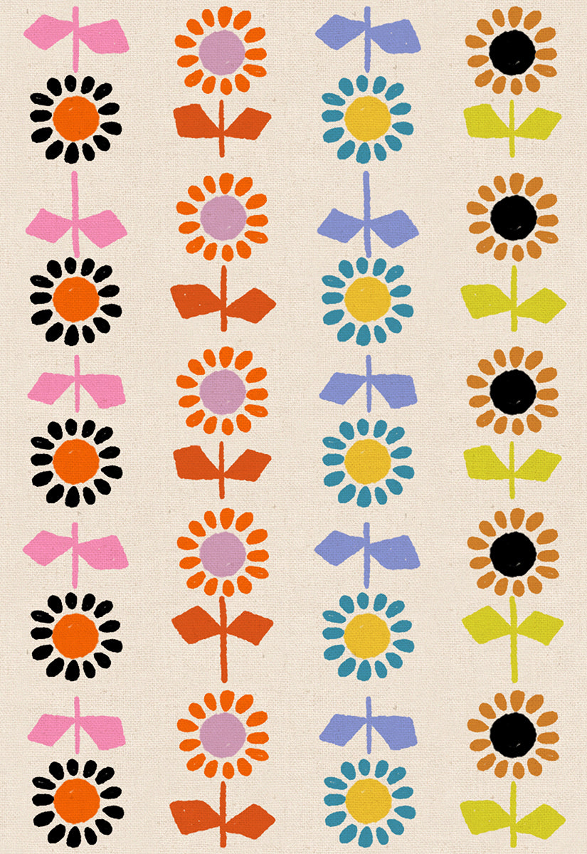 Ruby Star Society - Catnap - Daisy Stripe Natural Canvas Fabric ...