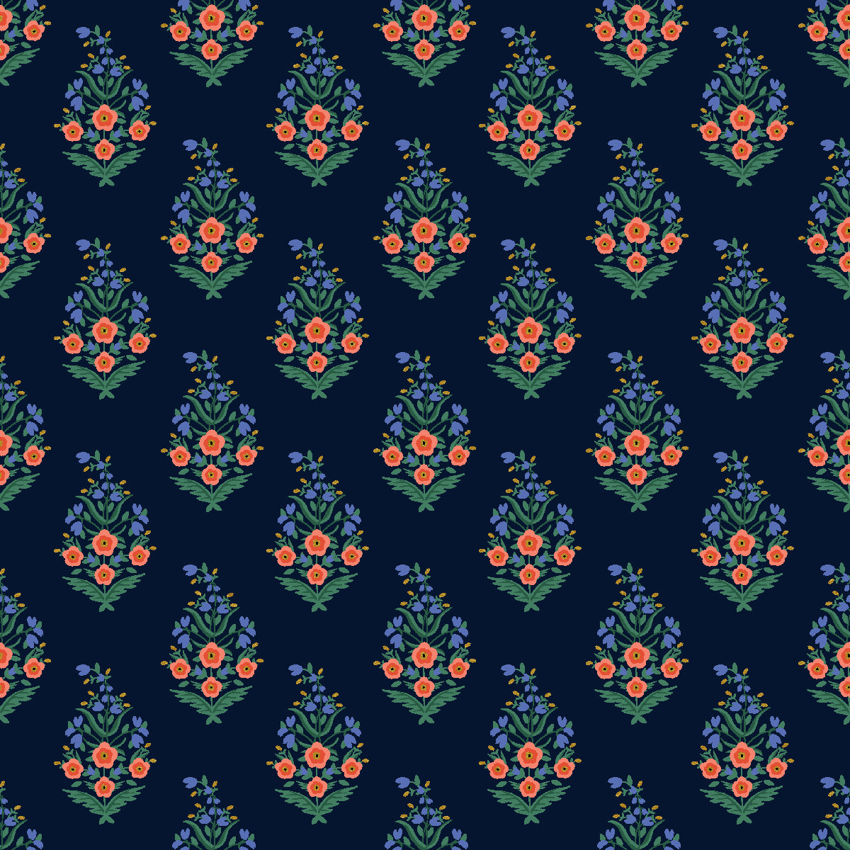 Rifle Paper Co. - Vintage Garden - Paisley - Navy Metallic Fabric ...