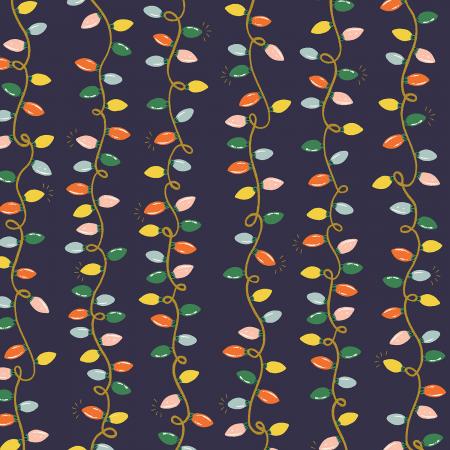 Rifle Paper Co. - Holiday Classics - Holiday Lights - Navy Metallic Fa ...